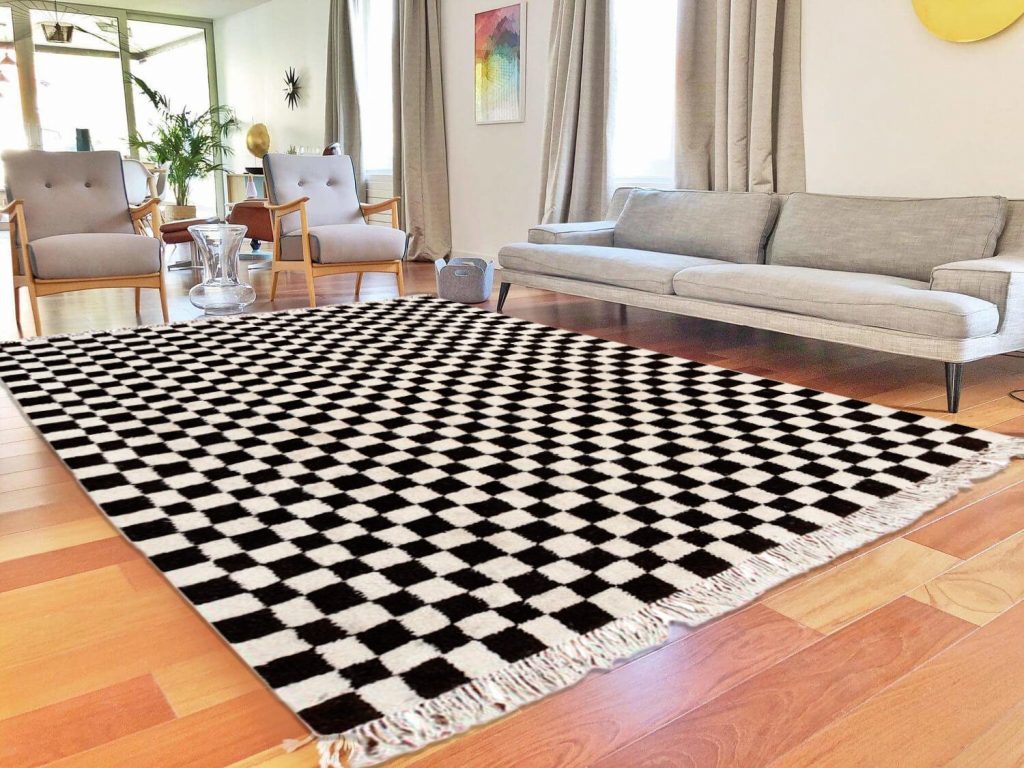 Handmade Berber rug - Checkered rug - Moroccan Rugs